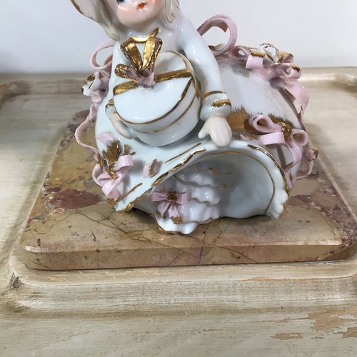 Vintage Geo Lefton Porcelain “BLOOMER GIRL” Figurine ~Pink Bows ~1957 ...