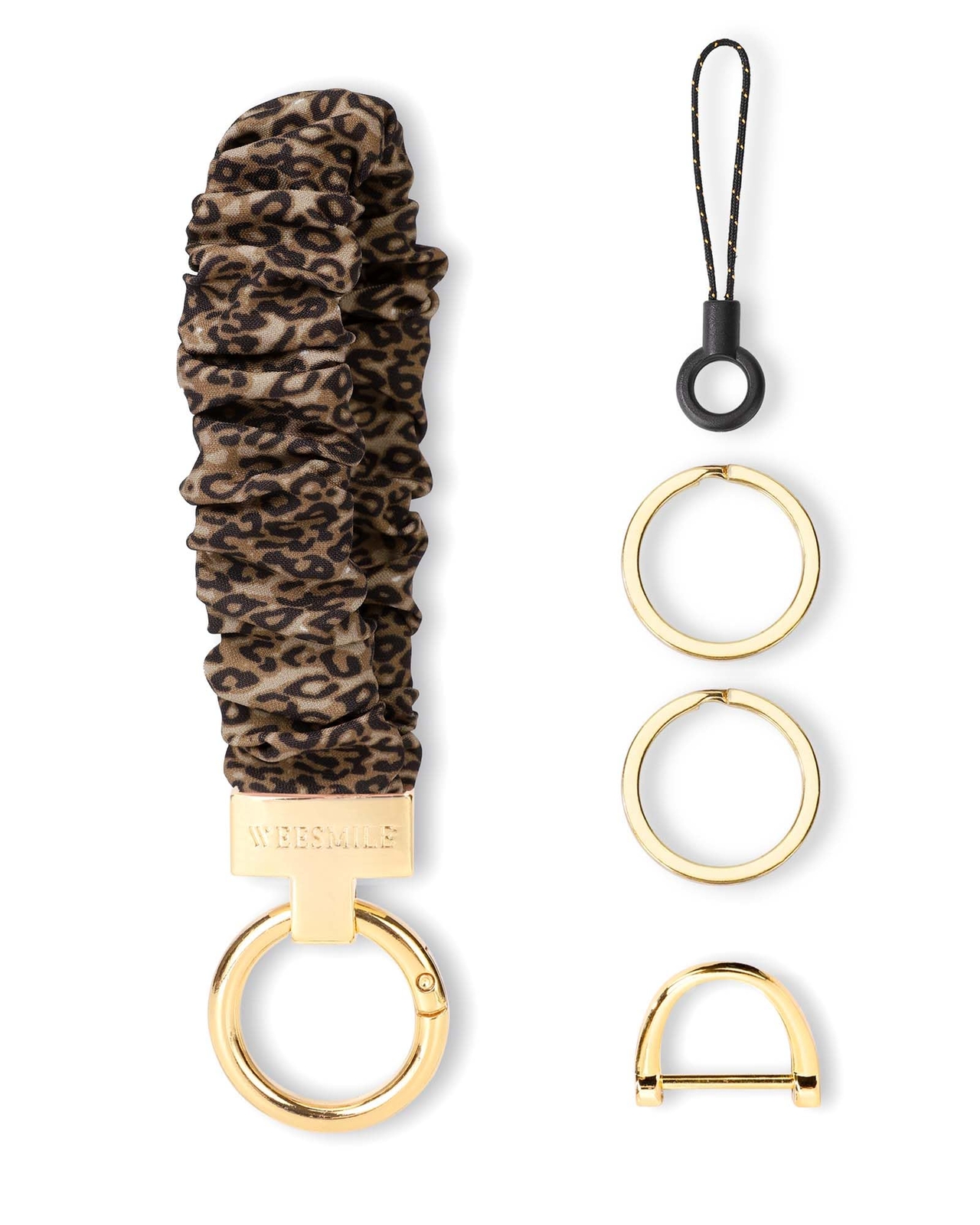 Keychain Wristlet, Stretchy Key for Car Keys with D ring, Cute ...