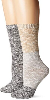 Steven by Steve Madden 2 Pairs Slub Yarn Boot Socks, Gray/Multi, Size 5 ...