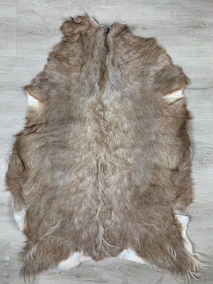 Beautiful Shiny Goat Hide Rug Pelt Throw Genuine Real Seat Cover ...