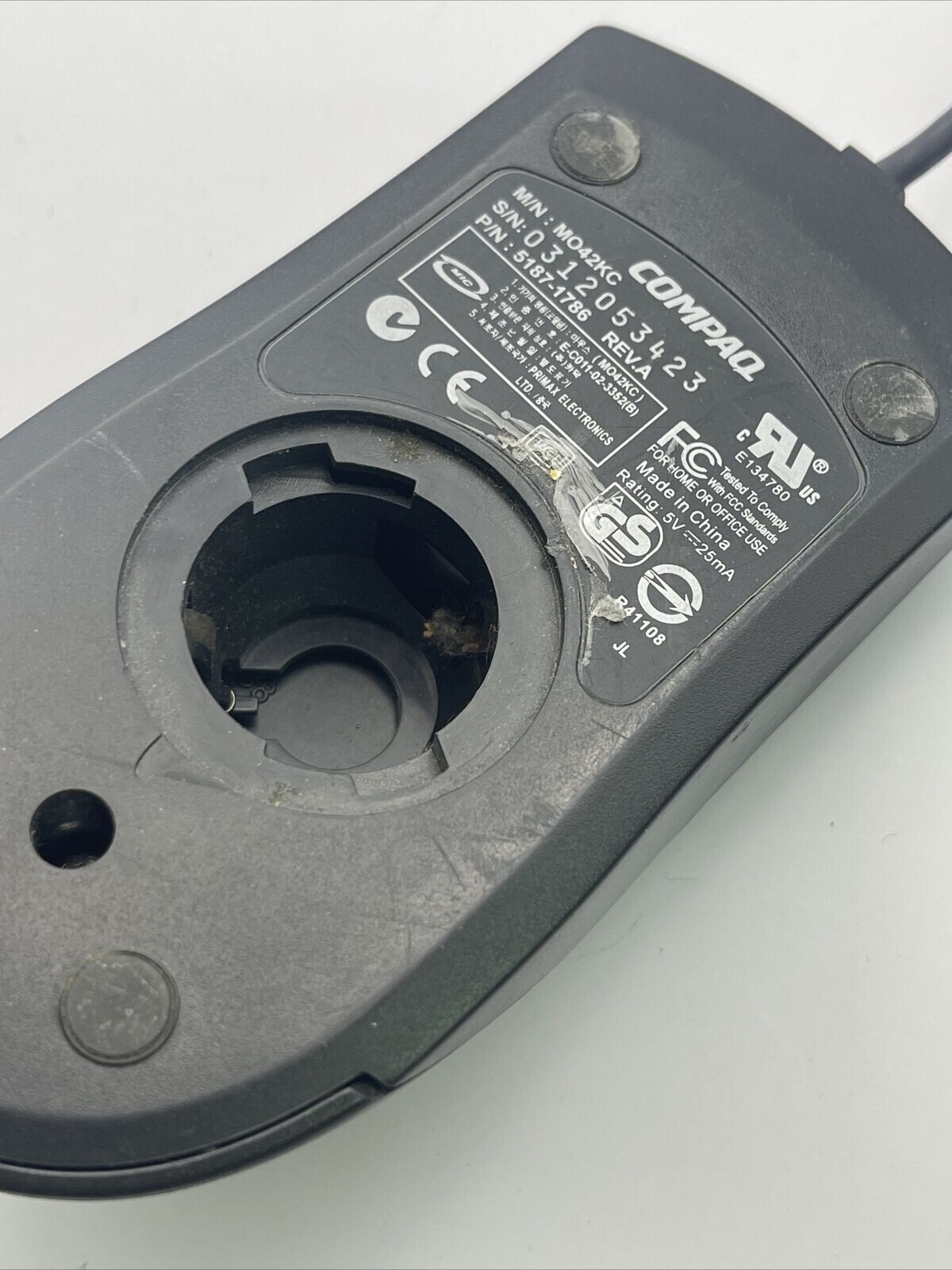 Compaq Wired Scroll Trackball Mouse Ps/2 3 Button MO42KC for sale ...