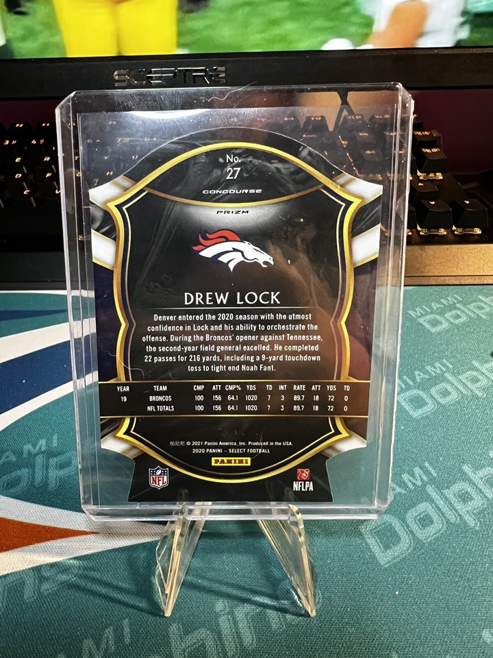 2020 SELECT DREW LOCK ZEBRA DIE CUT PRIZM CONCOURSE SP CARD #27 | eBay