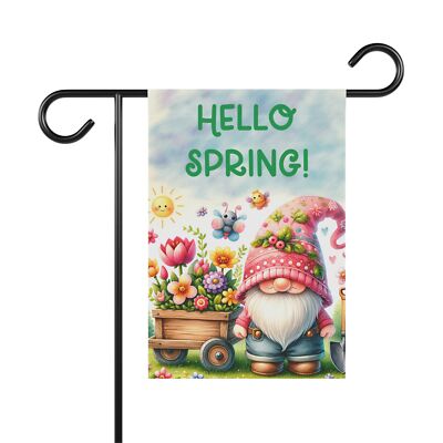 Spring Garden Flag, Charming Gnome Flag, Cute Flower Flag | eBay