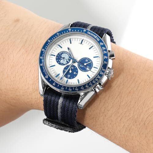 Nylon Watch Band - Hook and Loop Fasteners Soft Watch Strap 20mm 20mm-M ...