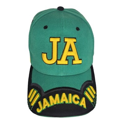 Men's Jamaica JA Embroidered Green Yellow Black Adjustable Baseball Cap ...