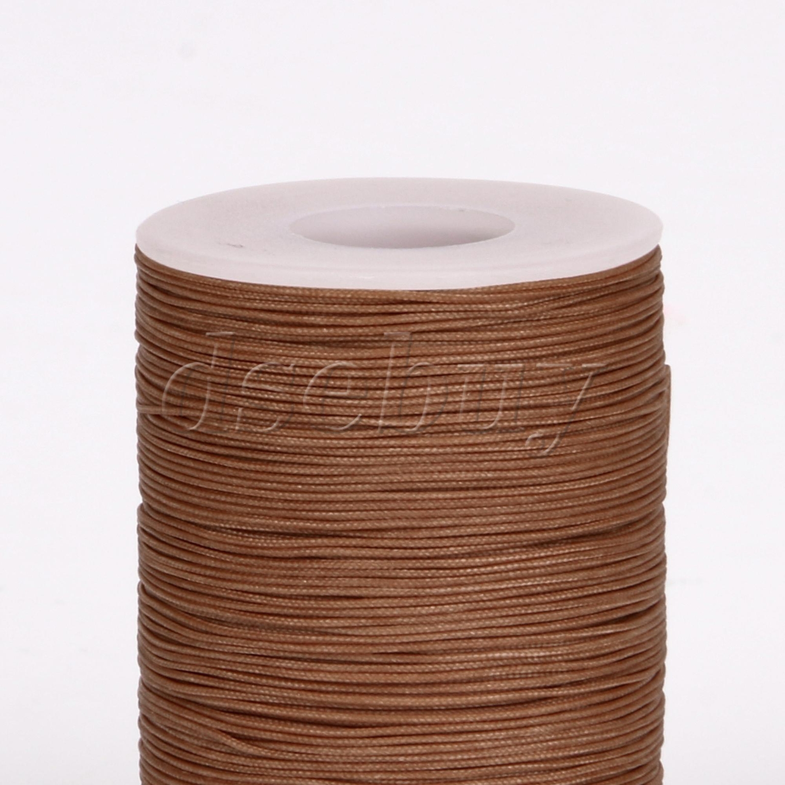 120M 0.5mm Waxed Polyester Round Twisted Cord String Light Brown Thread ...
