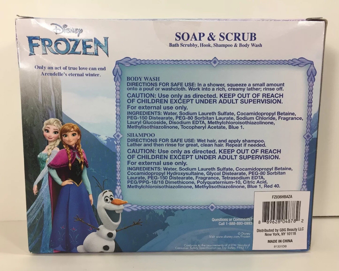 Disney Frozen ELSA Soap & Scrub KIDS GIFT SET Body Wash Bath Pouf and ...