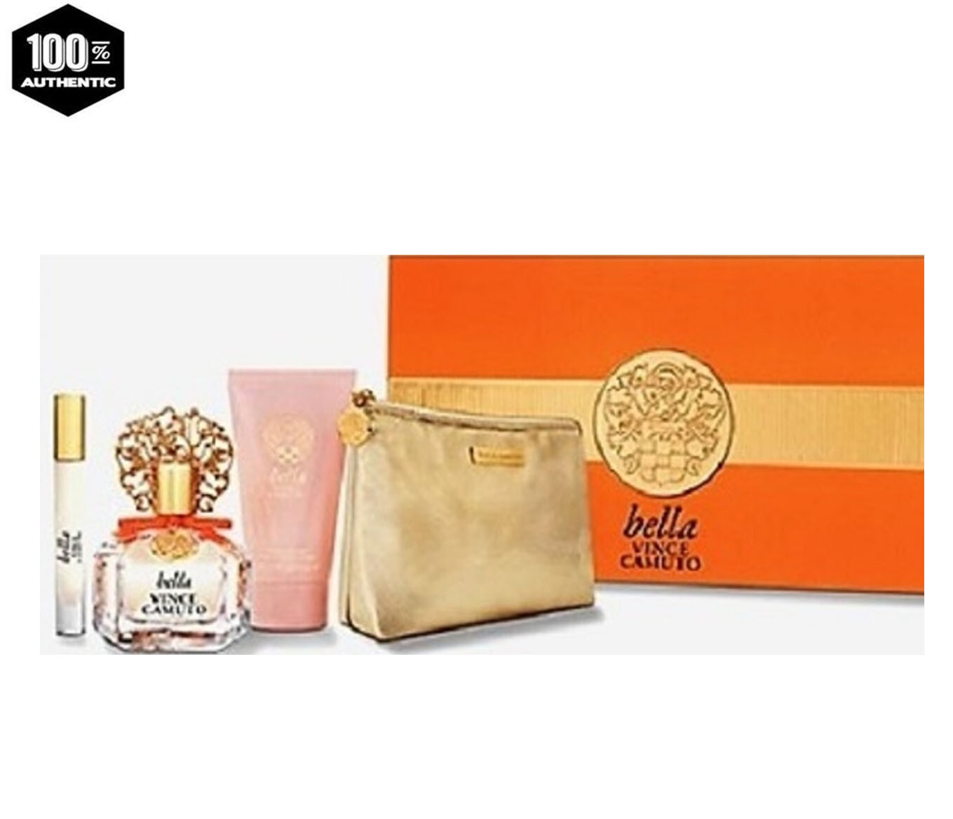 Vince Camuto Bella 4 PC Gift Set -3.4 oz EDP +.2 Rball+5oz B/L+Cosmetic ...