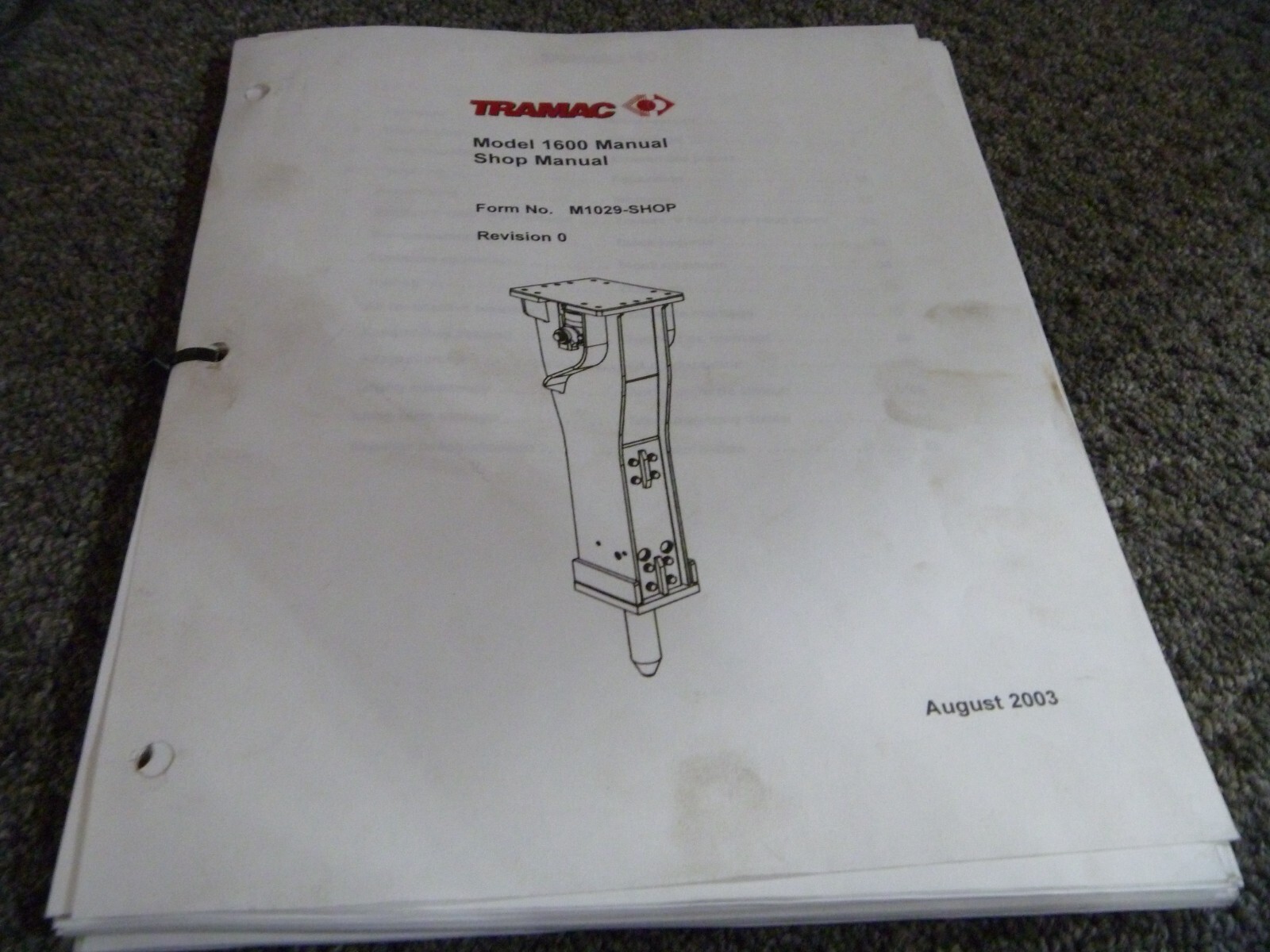 Tramac 1600 Hydraulic Hammer Breaker Shop Service Repair Manual M1029-SHOP | eBay