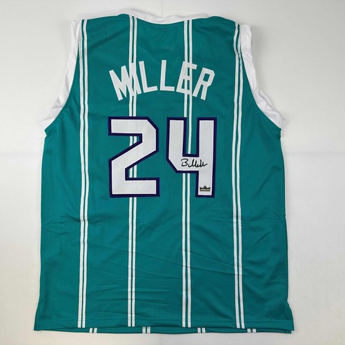 Facsimile Autographed Brandon Miller Charlotte Teal Reprint Jersey Size ...