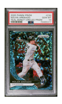 PSA 10 GEM MINT 2020 Panini Prizm Teal Donut Circles #/15 Nolan Arenado ...