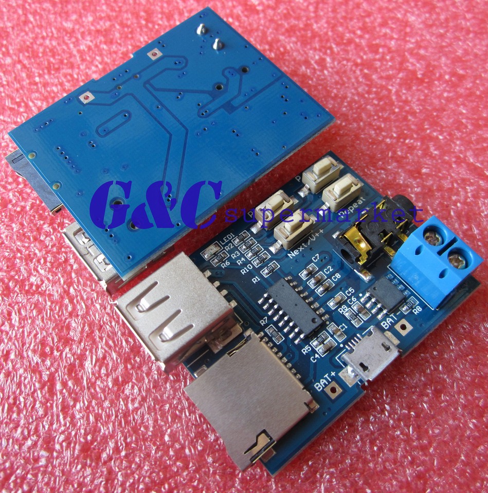 5PCS TF/U disk MP3 decoder board MP3 module MP3 amplifier MP3 Player ...