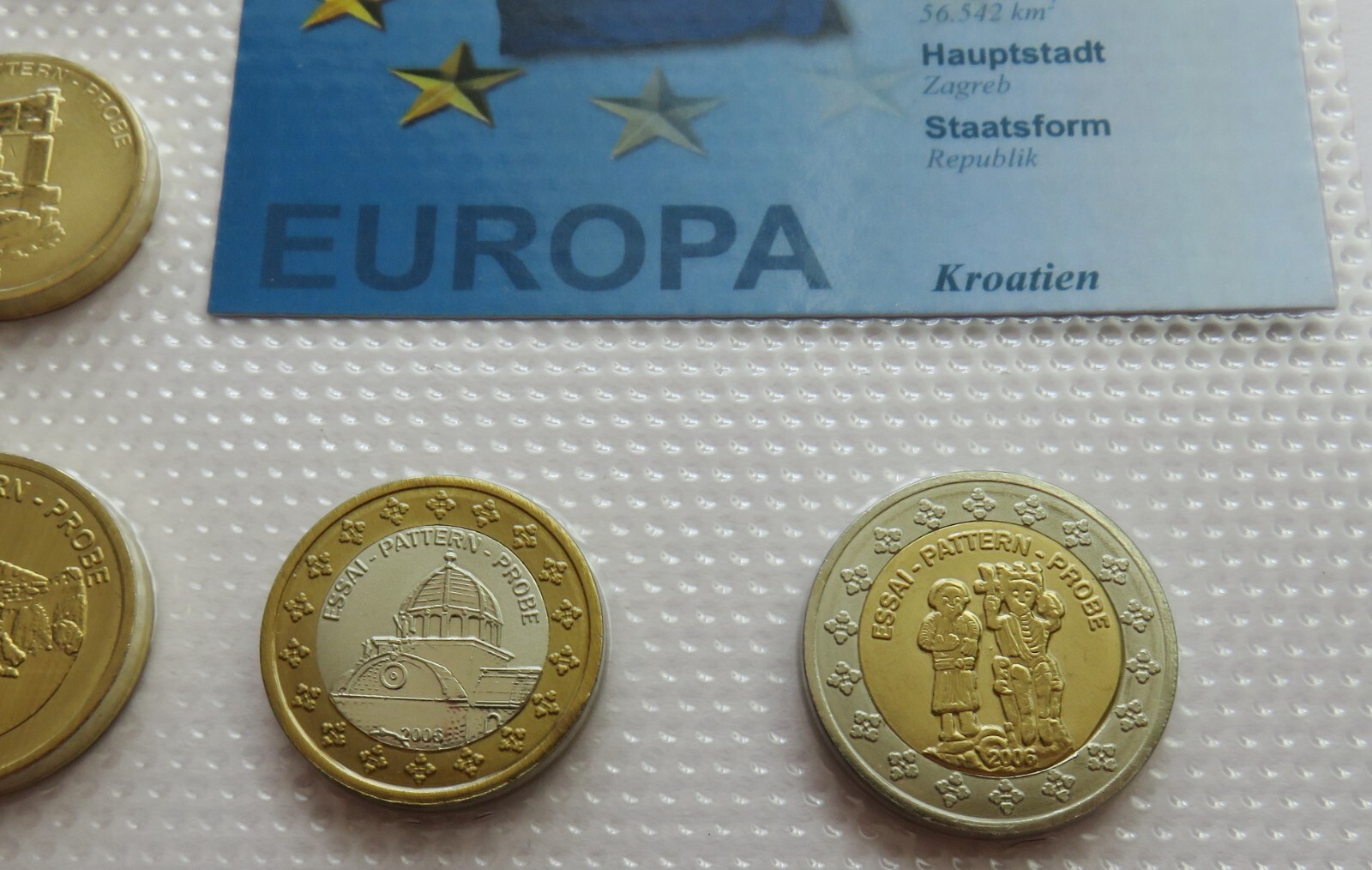 RARE CROATIA 2006 SET EURO COINS SPECIMEN PATTERN PROTOTYPE ESSAI ...