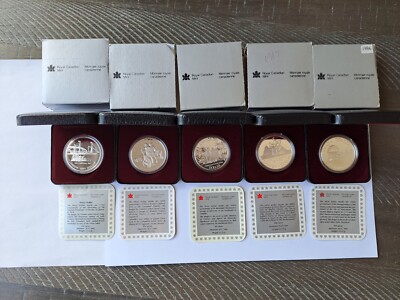1986,87,89,90,91 CANADIAN DOLLAR PROOF, SILVER COIN SET WITH BOXES | eBay