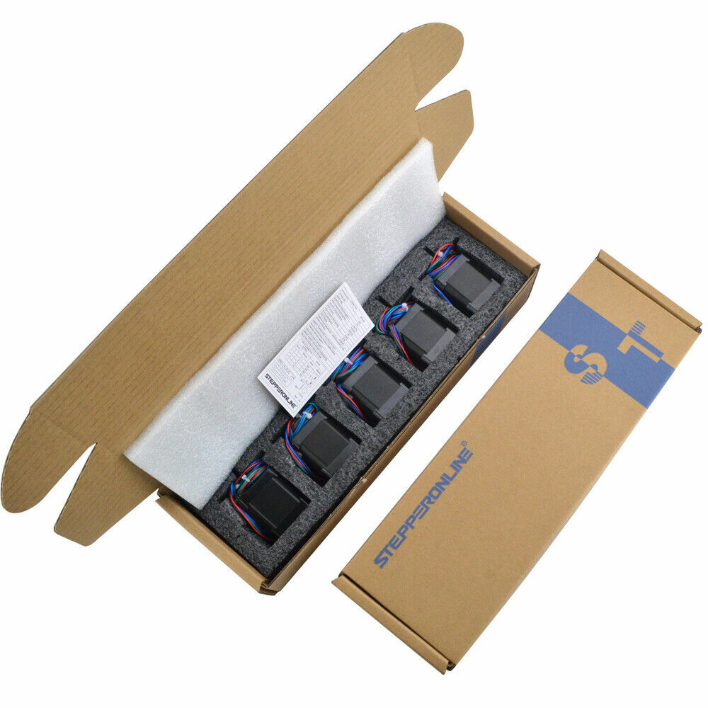 STEPPERONLINE 5pcs Nema 17 Stepper Motor 84oz.in 4-lead 17HS19-2004S1 ...