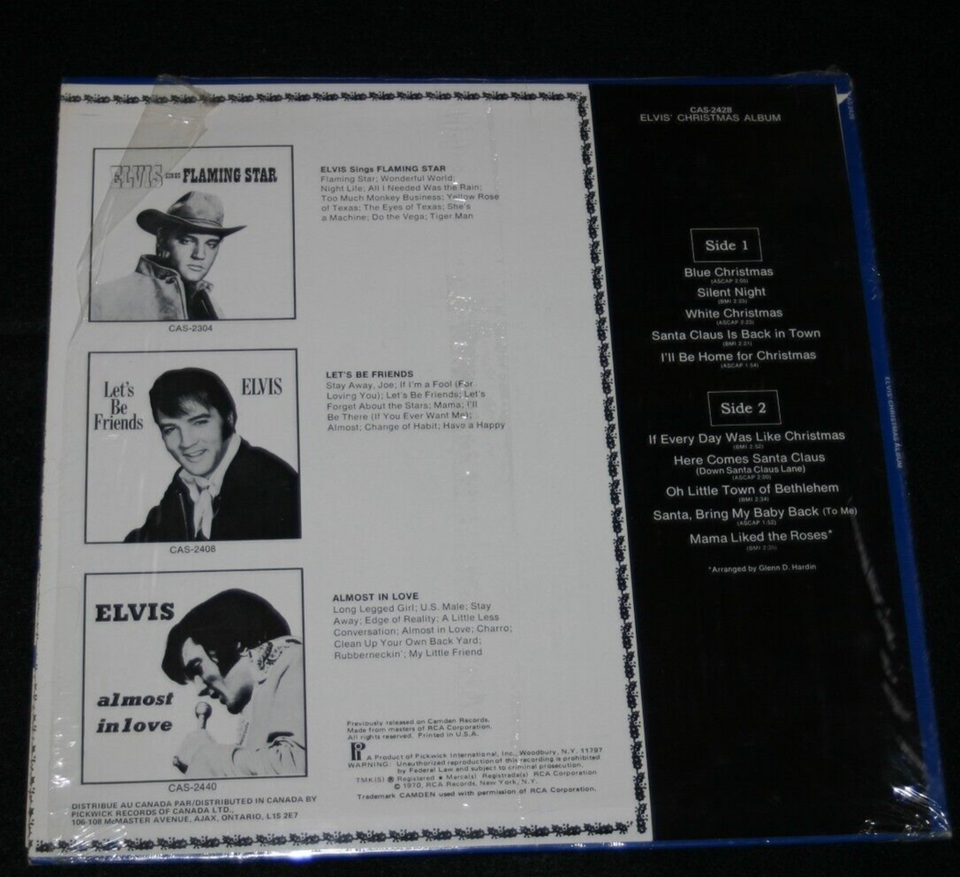 ELVIS' CHRISTMAS ALBUM VINYL LP 1970 Pickwick CAS 2428 | eBay