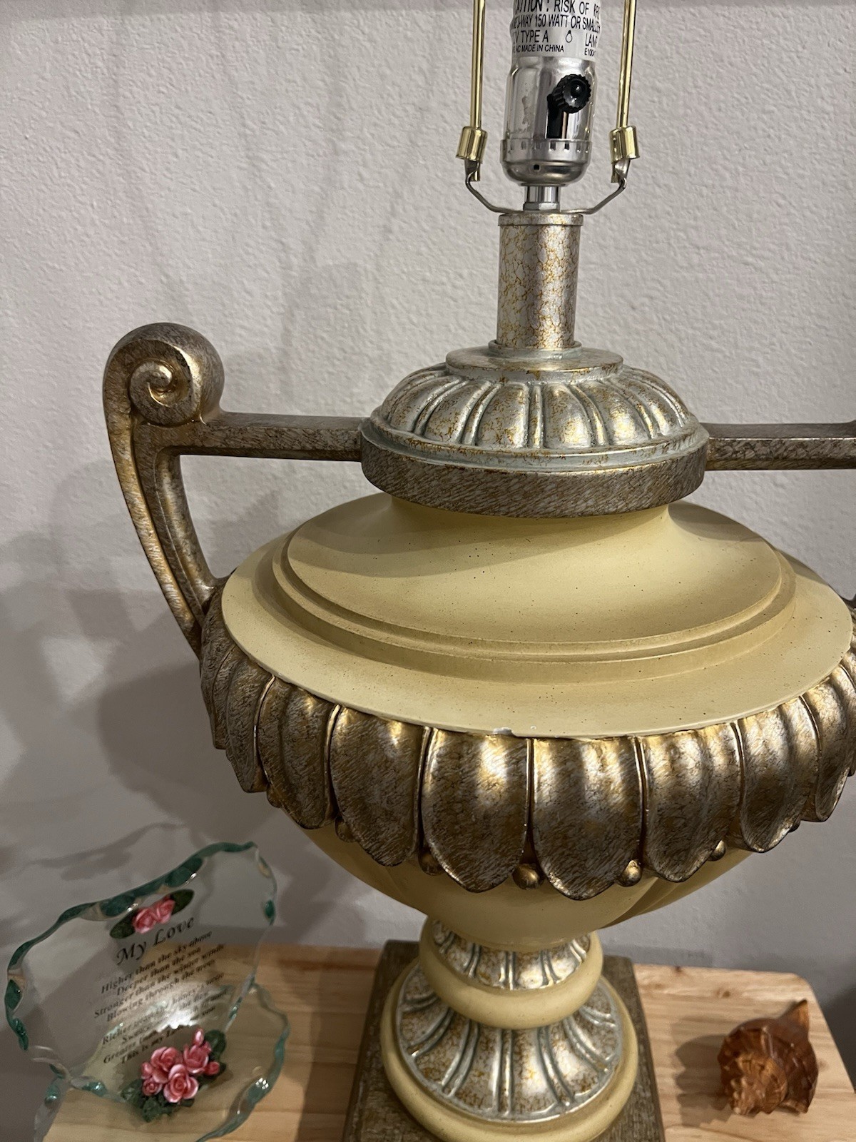 Vintage Neoclassical Urn Table Lamp Handled Amphora Classical Grecian ...