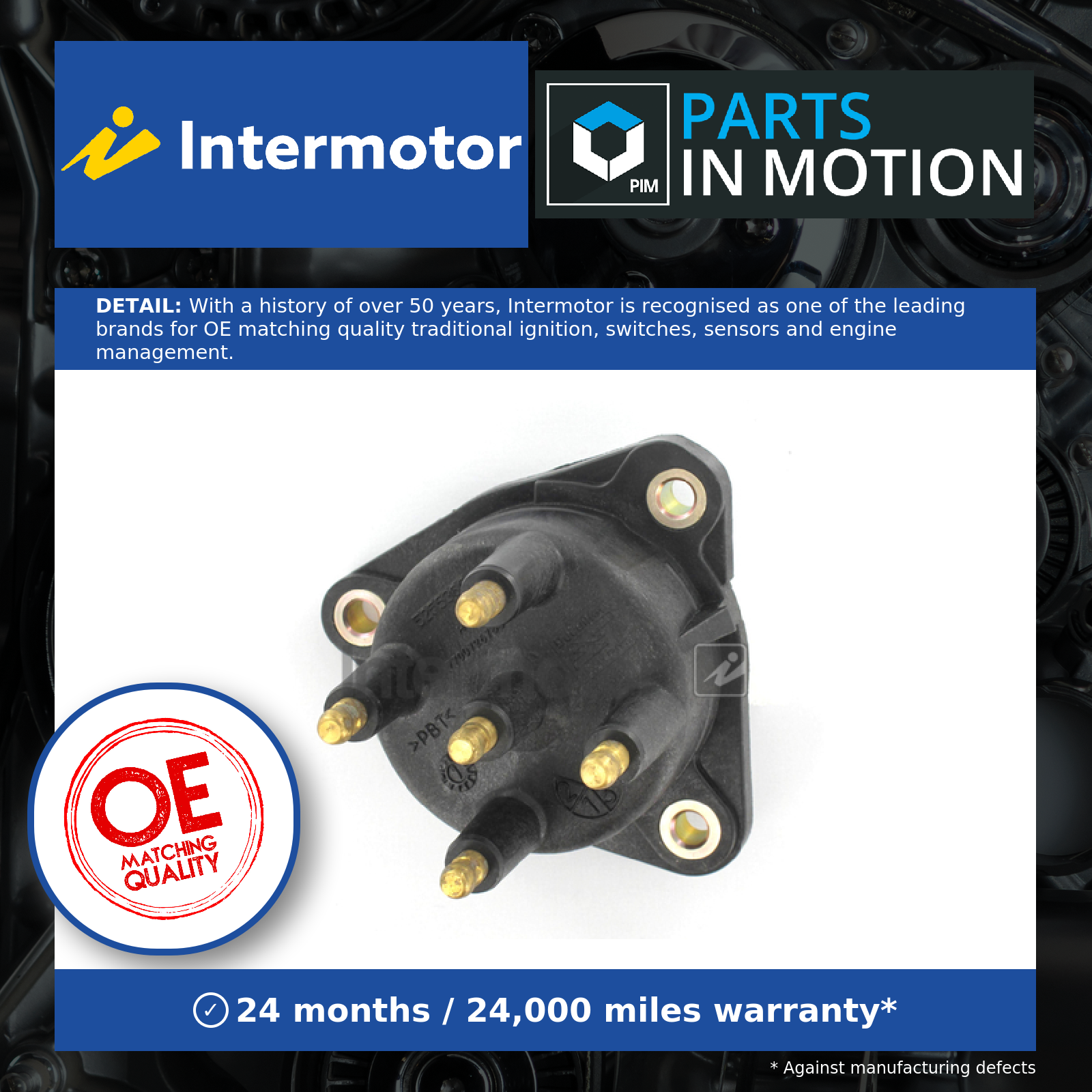 Distributor Cap fits RENAULT R19 1.7 88 to 95 Intermotor 7700726736 ...