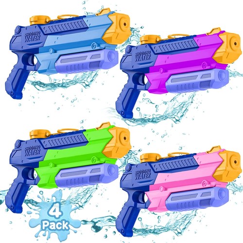 Water Guns for Kids Adults, 4 Pack 400CC Long Range High Capacity ...