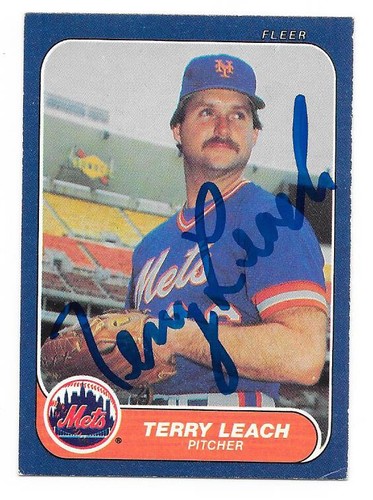 TERRY LEACH 1986 FLEER AUTOGRAPHED SIGNED # 87 NEW YORK METS | eBay