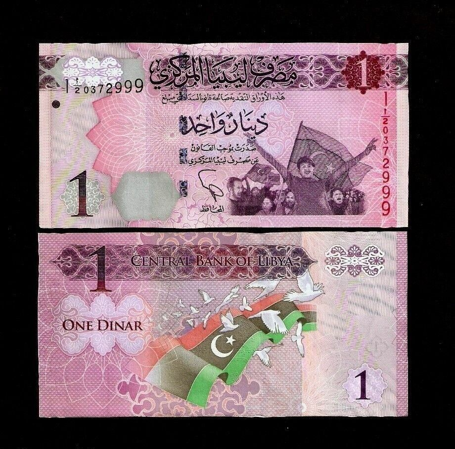 Libya 1 DINARP-76 2013 Pigeon REVOLUTION FLAG Libyan UNC World Currency ...