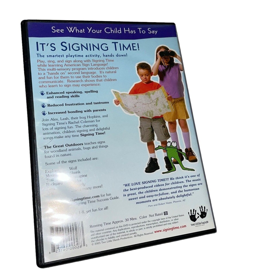Signing Time DVD Vol 8 Great Outdoors ASL American Sign Language Rachel ...