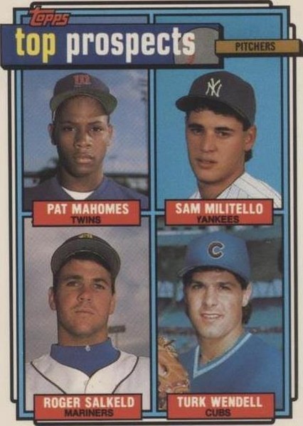 1992 Topps - Top Prospects #676 Roger Salkeld, Pat Mahomes, Turk ...