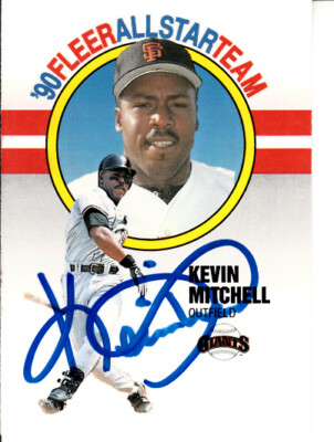 Kevin Mitchell autographed signed Giants 1990 Fleer All-Star Team card ...
