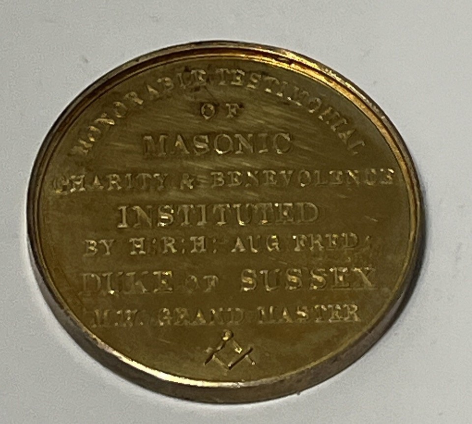 1830 Great Britain Gilt Bronze Medal Free Masonic Charity & Benevolence ...