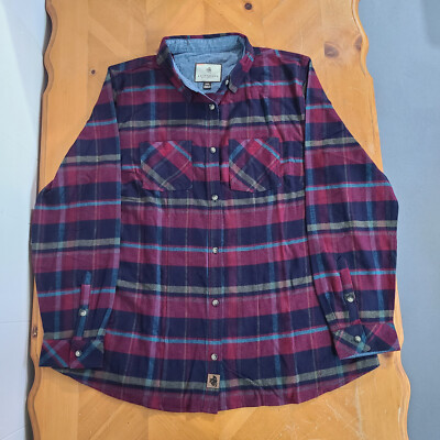 Legendary Whitetails Shirt 2X Red Black Plaid Women's Flannel Long ...