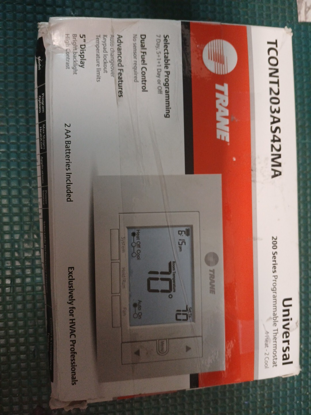 Trane TCONT203AS42MA THERMOSTAT; 7-DAY PROGRAMMABLE, UP TO 4 HEAT/2 COO ...