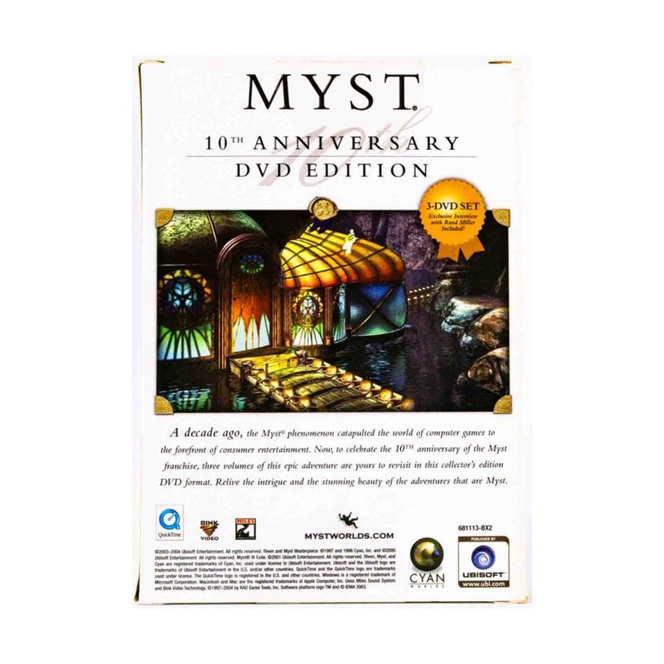 Ubisoft Computer Game Myst (10th Anniversary DVD Ed) EX/NM 8888681113| eBay