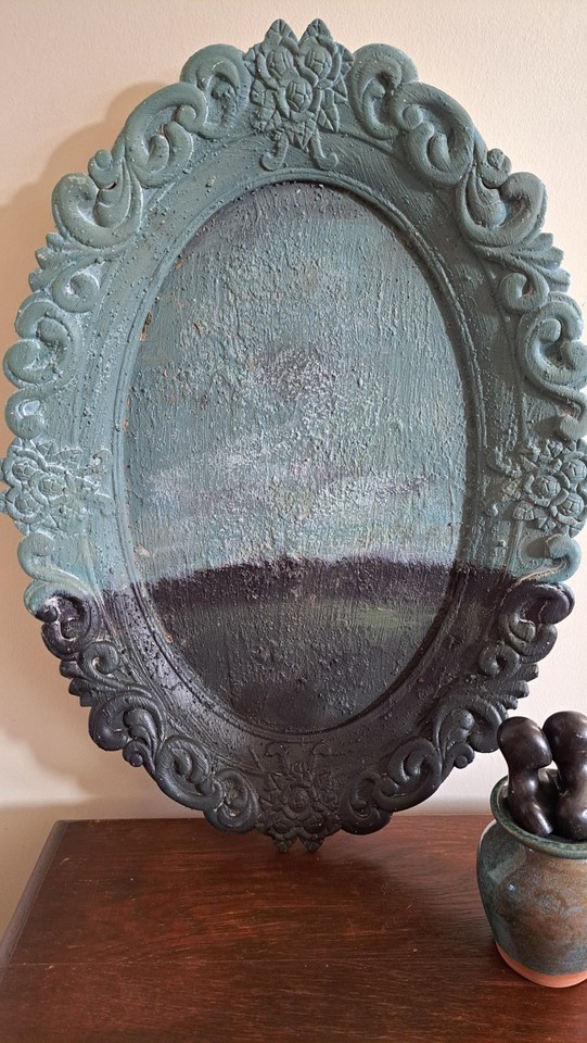 Abigail Ahern Isabella Framed Painting Unique Handpainted Library Dark ...