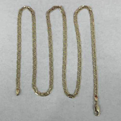 14k Solid Yellow Gold Italy Mariner Link Necklace 3.1mm 22” 8.9 Grams ...