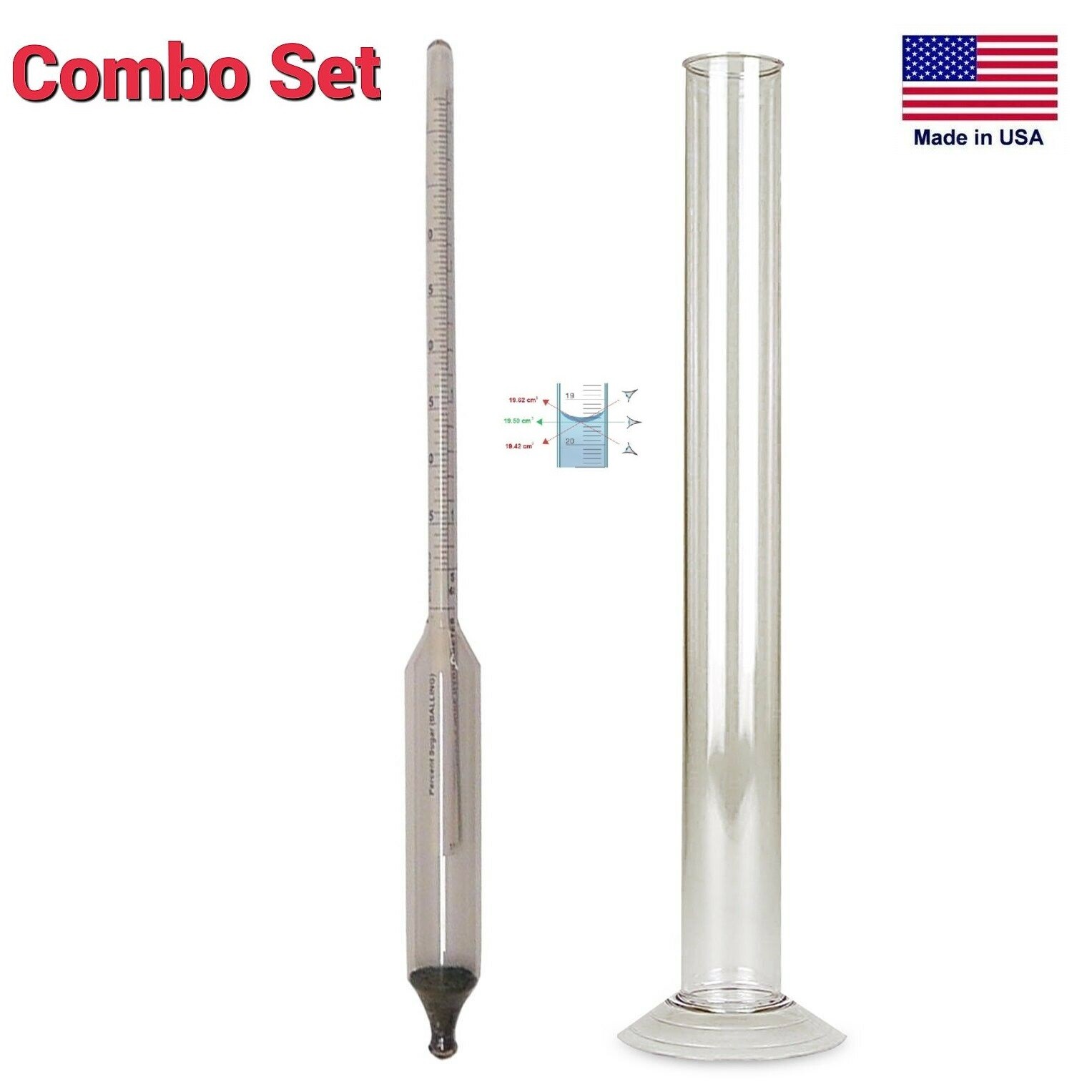 Alcohol Tralle Scale Hydrometer Proof 200% Moonshine & Test Jar Tapper ...