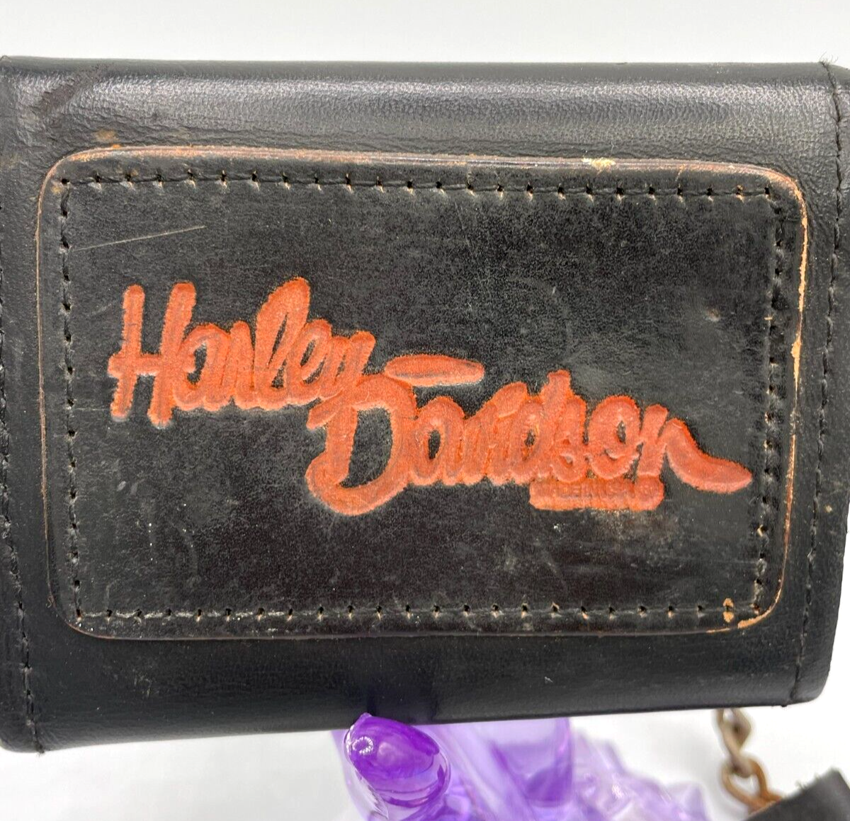 Vintage 80's HARLEY DAVIDSON biker chain Tri-fold wallet USA Vintage 80's HARLEY DAVIDSON biker chain Tri-fold wallet USA