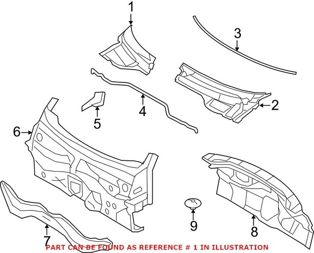 2010 MINI Cooper Base R56 Right Passenger Side Cowl Windshield Cover ...