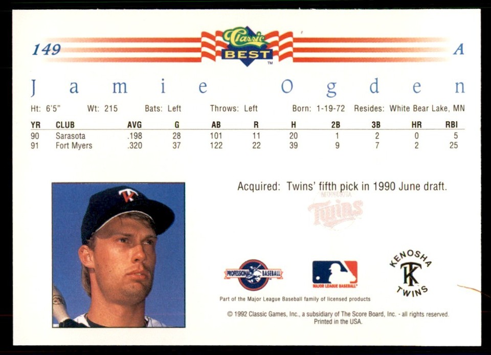 1992 Classic Best Jamie Ogden Baseball Cards #149 | eBay