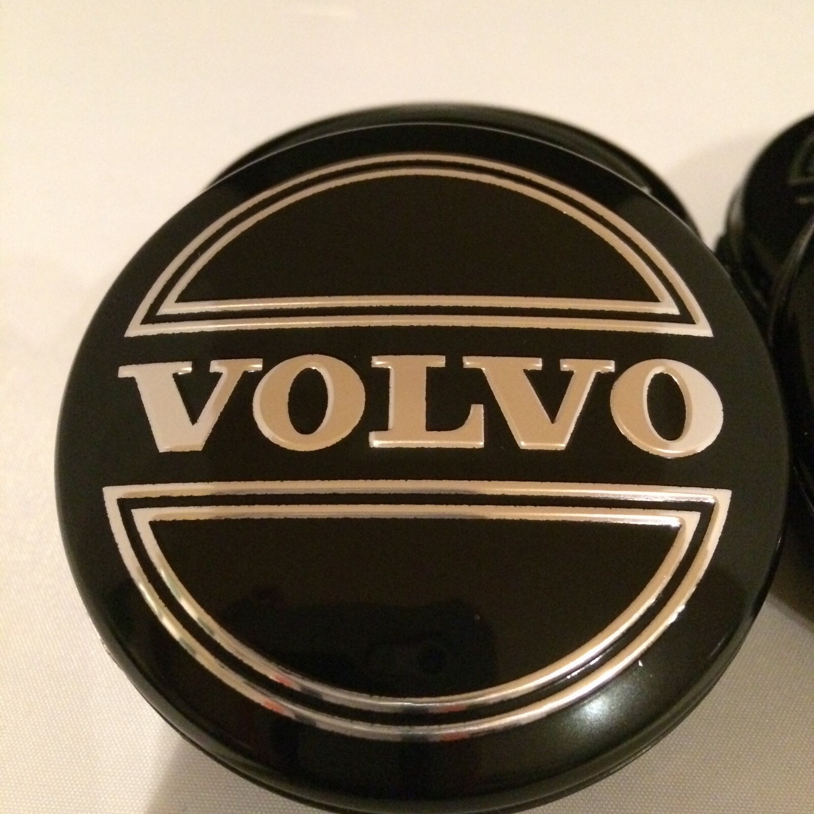 4 x Volvo 64mm Alloy Hub Wheel Centre Caps Set Emblem Top Quality Black ...