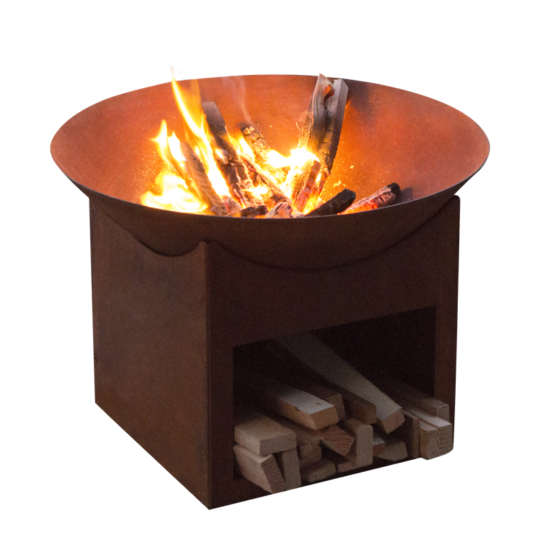 Glow Tambo Round Steel Fire Pit Decorative Outdoor Party BBQ Rust ...