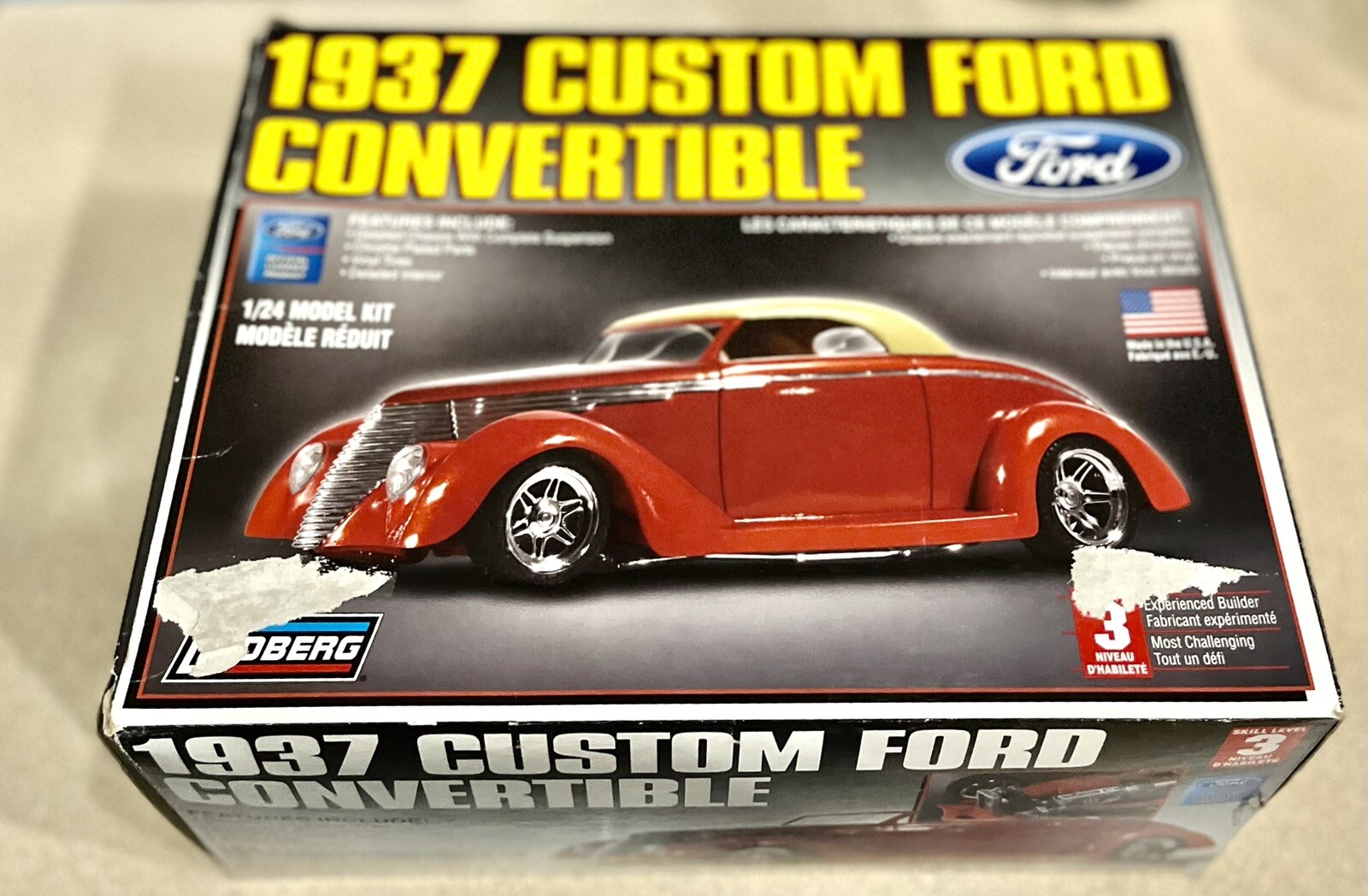 🏁 LINDBERG 1937 CUSTOM FORD CONVERTIBLE CAR MODEL KIT 1/24 🏁 | eBay