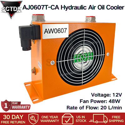 AJ0607T-CA 48W Hydraulic Air Oil Cooler Air-cooled Oil Radiator Heat ...
