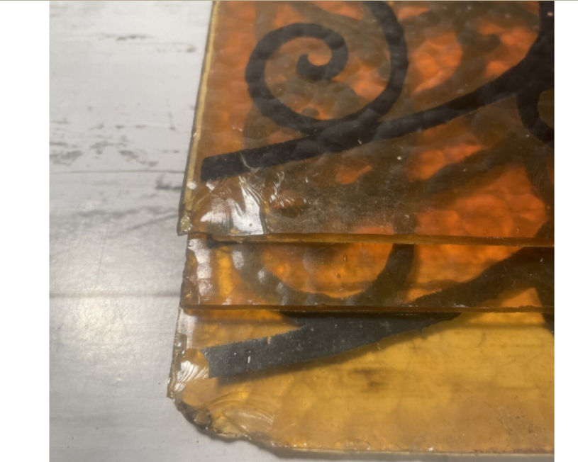 Vintage Antique Amber Decor Glass Panels (3) Three Salvaged Project | eBay