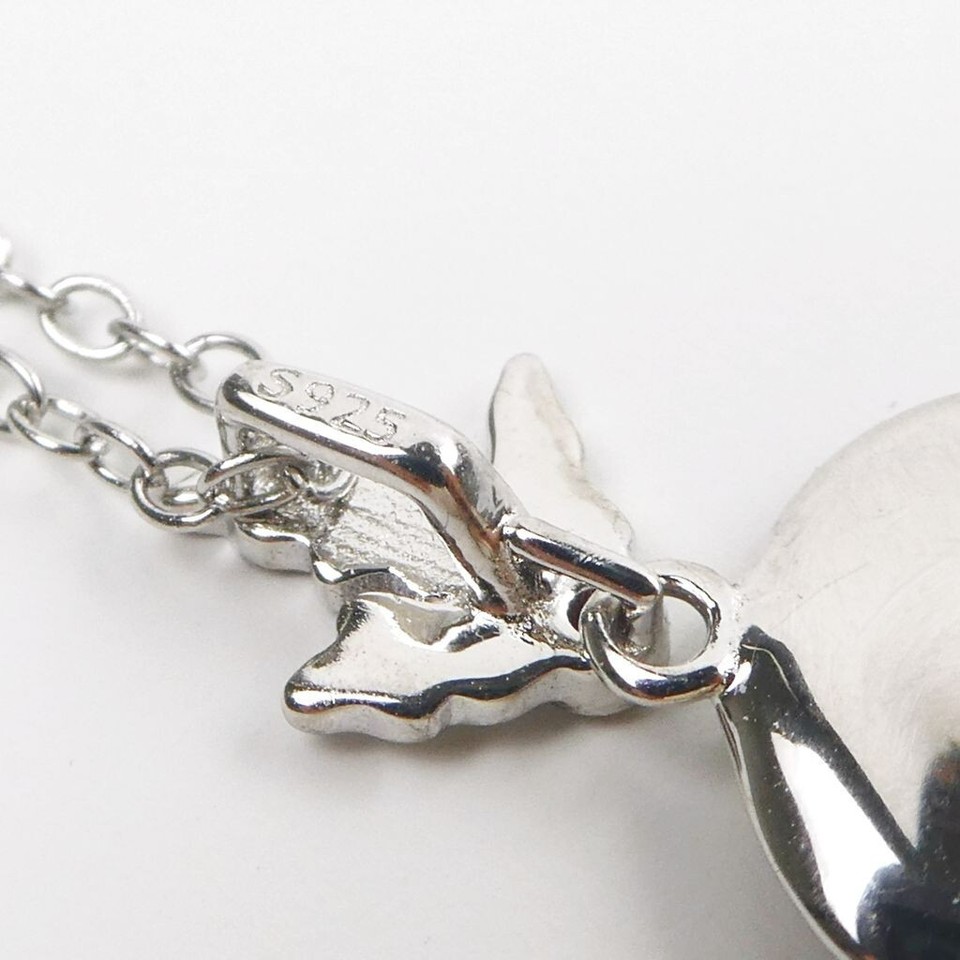 925 Sterling Silver Bunny Rabbit Red CZ Small Charm Pendant Necklace ...