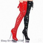 Pole Dancing Gothic Ladies Thigh Over Knee High Knight Boots Platform ...