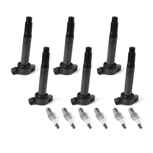6PCS Ignition Coil + Spark Plug For Toyota 3.5L UF487 90919-A2004 90919 ...