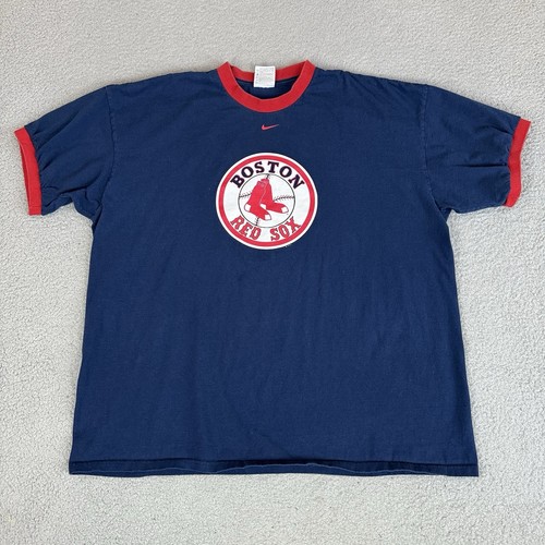Vintage Nike Boston Red Sox Shirt Mens 2xl Team Center Swoosh Mlb Y2k