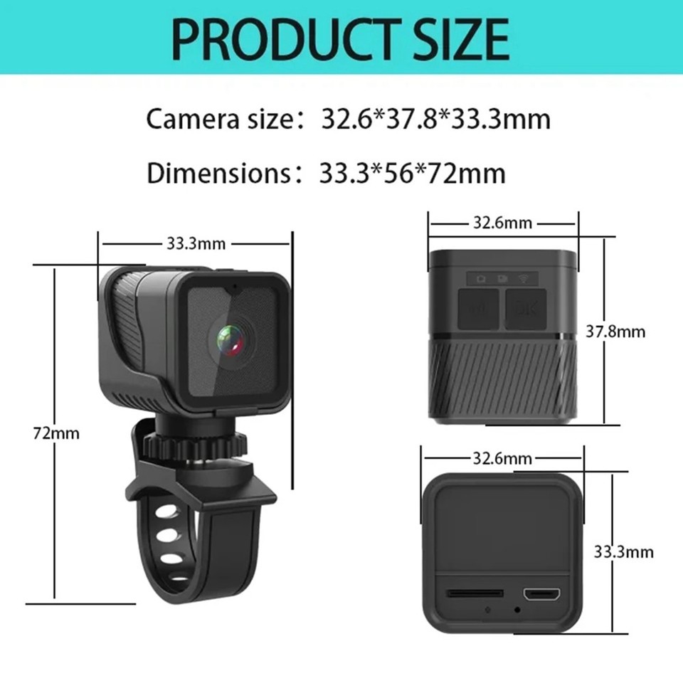 2X(1080P WiFi Sports Camera with Hotspot Portable Camera Motorcycle ...