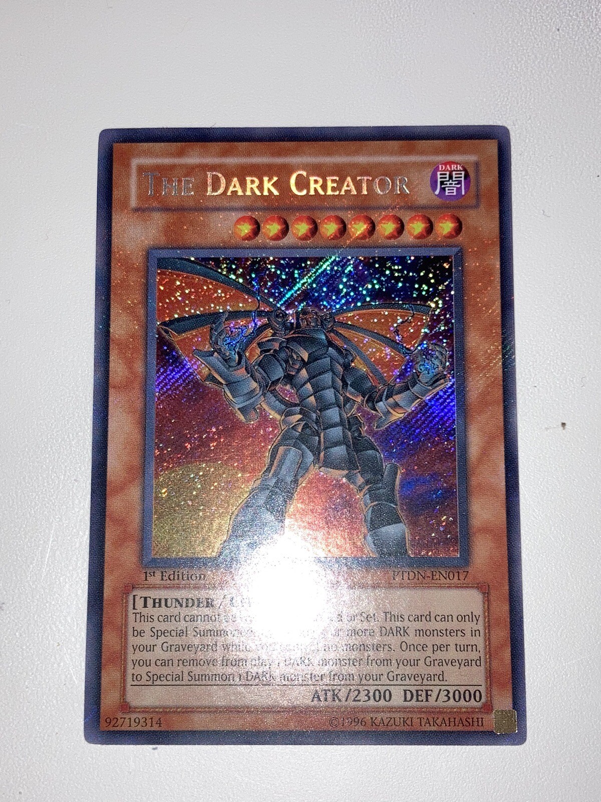 The Dark Creator * PTDN-EN017 * Secret Rare 1st Edition MISPRINT FOIL ...