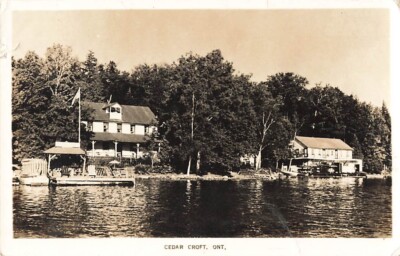 Postcard RPPC Boats Lake Houses Cedar Croft Ontario Canada | eBay